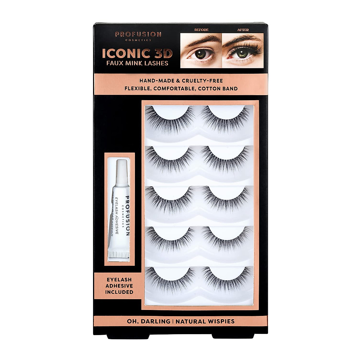 Profusion Cosmetics Iconic 3D Faux Mink Lashes, Achieve Effortless Elegance with Lightweight and Flexible Beauty Tools (Big Tease)