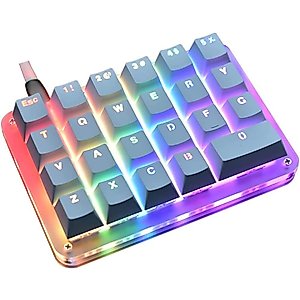 Macro Keypad 23 Keys Mechanical Mini Keyboard One Handed Colorful RGB Backlit Portable Programmable Single-Handed Gaming Keypad for OSU Electric Contest Game PC Laptop MAC Win Geeker Outemu Red Switch