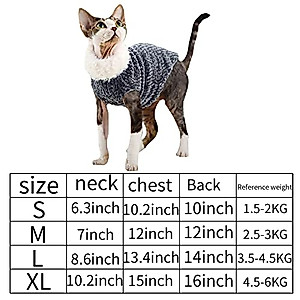 Toysructin Hairless Cat Turtleneck Sweater for Small Medium Cats Dogs, Winter Warm Cat Pullover Shirt Coat Soft Skin-Friendly Vest Sweaters, Pet Kitten Clothes Jumpsuit Shirts for Sphynx, Cornish Rex