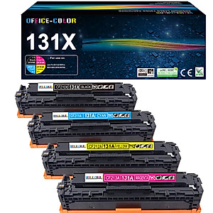 131A 131X Black,Cyan, Magenta, Yellow High-Yield Toner Cartridges (4 Pack) Works with HP Laserjet Pro 200 Color M251nw MFP M276nw M251n M276n Printer Ink