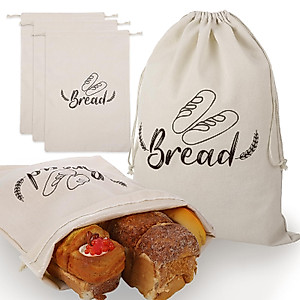 3 Pack Linen Bread Bags for Homemade Bread, Reusable Sourdough Bread Bags with Plastic Liner for Fresh Bread Storage & Christmas Gift Wrap (20" x 14")