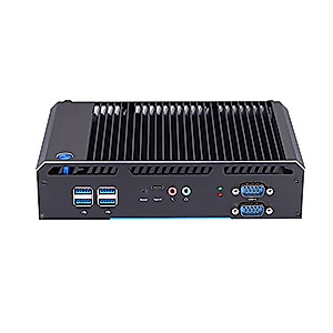 HUNSN Fanless Industrial PC, IPC, Mini Computer, Windows 11 Pro or Linux Ubuntu, Core I7 5500U 5600U, BH22, PXE, WOL Supported, Type-C, 2 x COM, 2 x LAN, VGA, 2 x HDMI, 16G RAM, 256G SSD, 1TB HDD