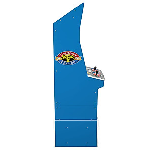 Arcade1Up Street Fighter II Champion Edition Big Blue Cabinet Style Arcade Machine w/ 12 Games, Coinless Operation, Light-Up Marquee, WiFi, and Stool
