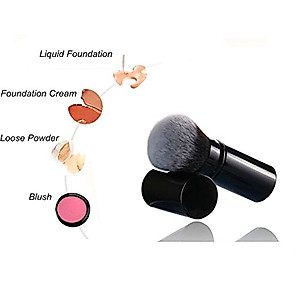 Retractable Makeup Blush Brushes, Sinide Professional Kabuki Brush Set - Best Foundation Brush Travel Kit for Mineral Powder,Contouring, Cream or Liquid Cosmetics