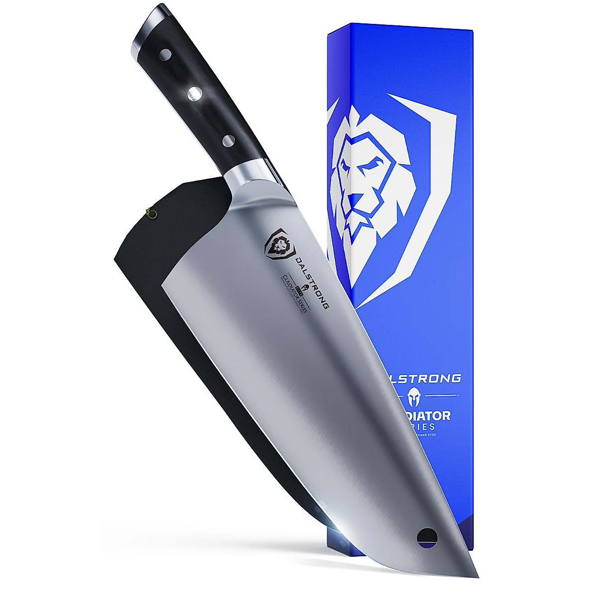 Dalstrong Meat Cleaver Knife-10-The Bestiarius-Gladiator Series-Forged German High Carbon Steel- Heavy Duty Giftable Kitchen Knife-Black Handle- w/Sheath- Razor Sharp - NSF Certified