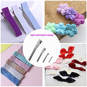 WSYUB 170 Pcs Alligator Hair Clips for Bows, Silver Bulk Duck Bill Hair Clips, 4 Sizes, Styling Clips for Thick &Thin Hair or DIY Bows Make