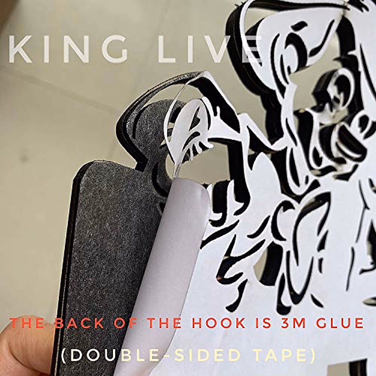 Zombies Attack Key Hook for Wall,Black Wooden Cat Key Holder with 5 Metal, Install by Strong Adhesive Sticker or Nail,Wall Décor for Entryway,Gift.(A1)