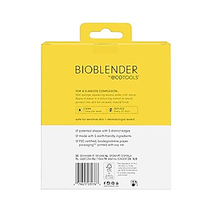 EcoTools Bioblender Makeup Sponge Trio, Large, Medium, & Small Beauty Sponges, Natural Makeup Blender Beauty Sponges for Liquid and Cream Foundation, Cruelty Free and Vegan, 3 Count