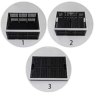 CadineUS 3 Packs 32 Quart Folding Collapsible Crates, Folding Storage Bin