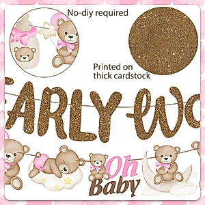 We Can Bearly Wait Banners for Bear Baby Shower Decorations Bear Party Banner 3PCS We Can Bearly Wait Baby Shower Decorations Teddy Bear Cutout Banners for Baby Girls Gender Reveal Party Supplies
