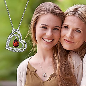 Iefil Mothers Day Gifts Jewelry, Rose Gold Birthstone Jewelry March Blue Aquamarine Necklaces Mothers Day Birthday Gifts for Women Anniversary Valentines Day Gift for Her Jewelry