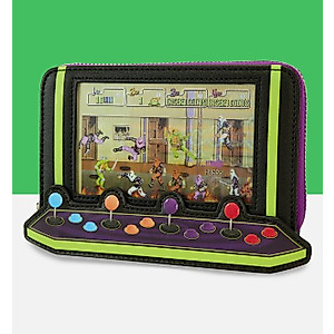 Loungefly Teenage Mutant Ninja Turtles 40th Anniversary Vintage Arcade Lenticular Zip Around Wallet