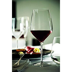 Luigi Bormioli Atelier Cabernet/Merlot Wine Glass, 23-3/4-Ounce, Clear, 6 Count (Pack of 1)