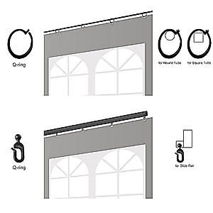 Garden Sunny 2 Panels-10'x10' Replacement Universal Gazebo Curtains Privacy Sidewall,Shade Curtains,Protecting Side Walls (Only Curtain -2 Panels Without PVC Window)-Grey