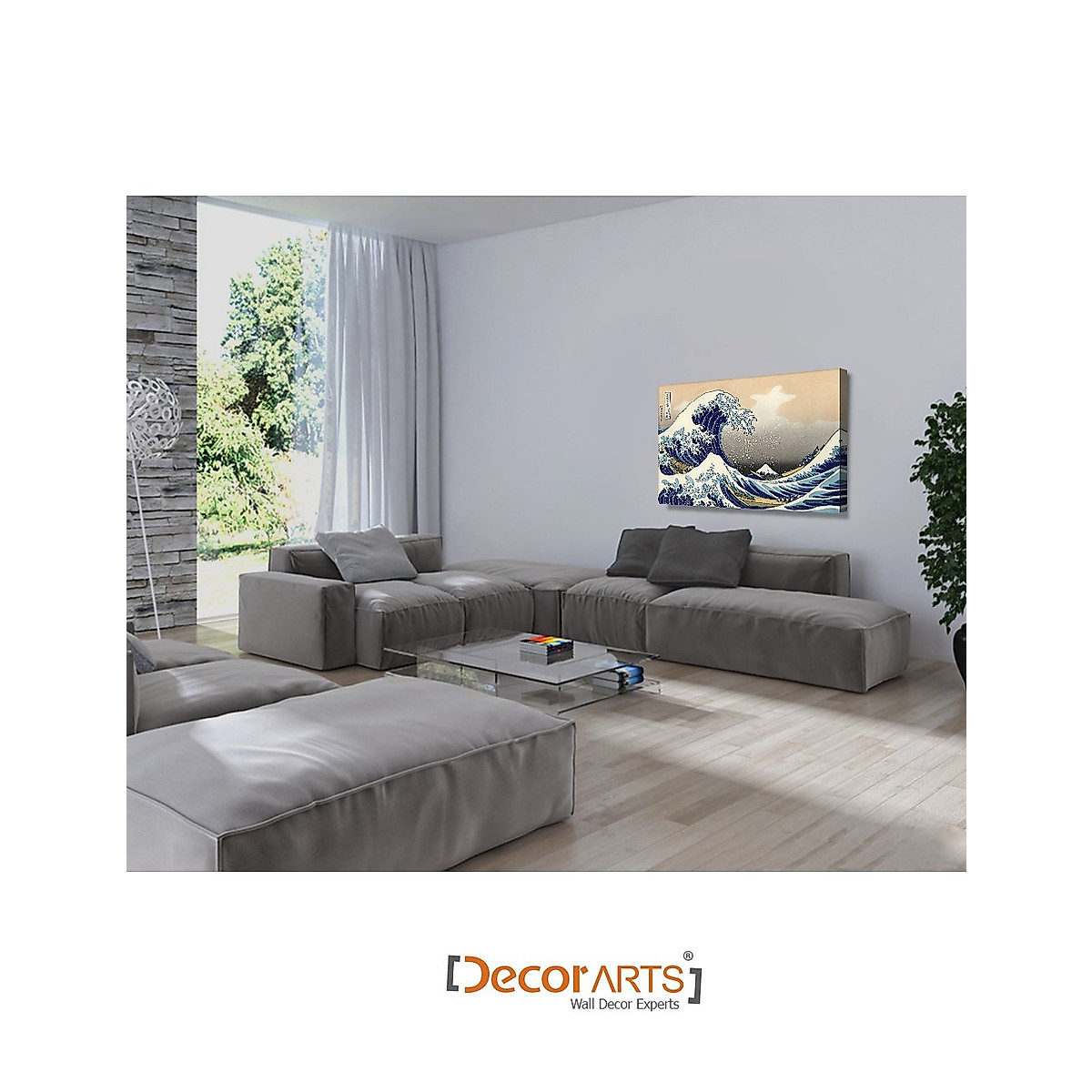 DECORARTS - The Great Wave off Kanagawa, Katsushika Hokusai Classic Art Reproductions. Giclee Canvas Prints Wall Art for Home Decor. 30x20