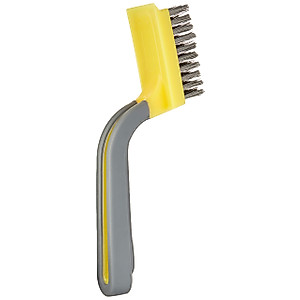 Amazon Basics Soft Grip Wide Stainless Stripper Brush, Black, yellow
