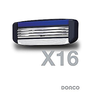 Dorco Pace 3 - Three Razor Blade Shaving System- Value Pack - 16 Cartridges (No Handle)