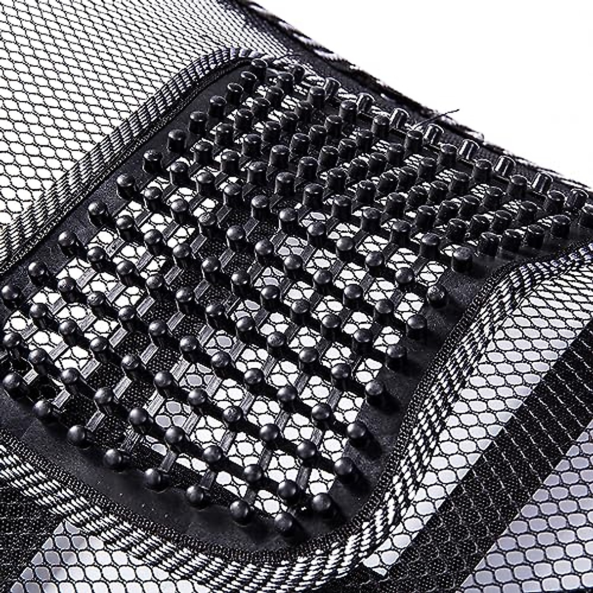 Mesh Lumbar Back Support Massage Cushion Office Home Car Seat Chair Ventilate Cool Cushion Pad with Massage (Black, 40 * 7.5 * 36cm/15.8 * 3 * 14.2inch (L*W*H))