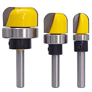 Wolfride 3pcs Dish Carving Bits Dish Cutter Router Bits Bowl and Tray Router Bits