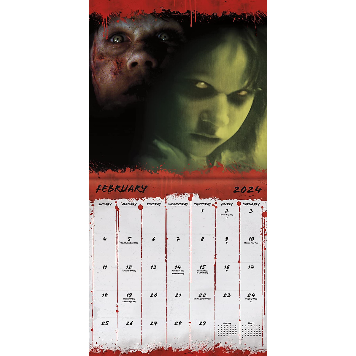 2024 Horror Collection Mini Wall Calendar