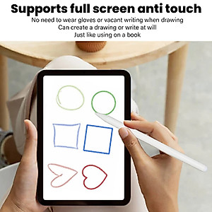 Touch Screen Pen, Tablet Stylus Magnetism High Accuracy Glossy Writing for Drawing for Student (White)