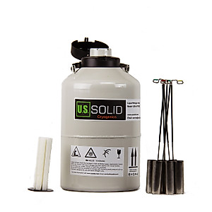 U.S.SOLID 6L Cryogenic Container Liquid Nitrogen Tank Semen Dewar with 6 Canisters Carry Bag