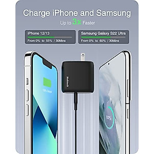 Nekteck Gan II 65W USB C Charger with 6.6ft Long Cable PD 3.0(PPS)[USB-IF Certified] Foldable Fast USB C Wall Charger Compatible with MacBook Air/Pro, Ipad Air/pro, iPhone Series, S21/S20 and More