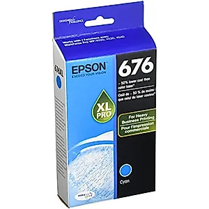 Epson T676XL220 DURABrite Ultra 676XL Cyan Ink Cartridge