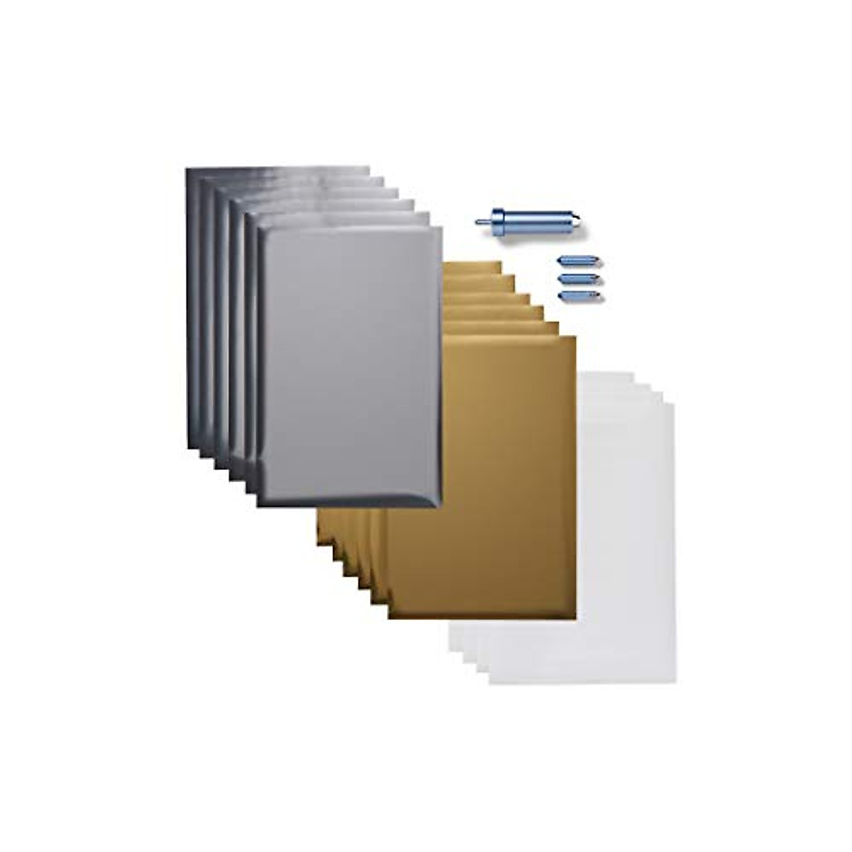 Cricut Foil Transfer Kit, Includes 12 Foil Transfer Sheets, 3 Cricut Tools in 1 with Interchangeable Tips (Fine, Medium & Bold), Tool Housing & Adhesive Tape, For Cricut Maker & Explore Machines