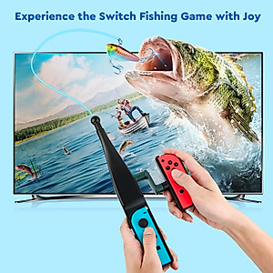 JoyHood Fishing Rod for Switch/Switch OLED, Fishing Game Kit fit Switch Bass Pro Shops - The Strike Championship Edition and Legendary Fishing