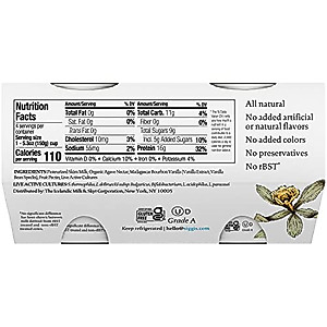 Siggi's Vanilla Non Fat Yogurt 4 Pack, 21.2 OZ
