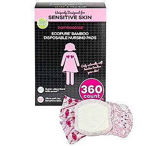Bamboobies Women’s Disposable Nursing Pads, Super-Absorbent Milk Proof Pads for Breastfeeding, 360 Count
