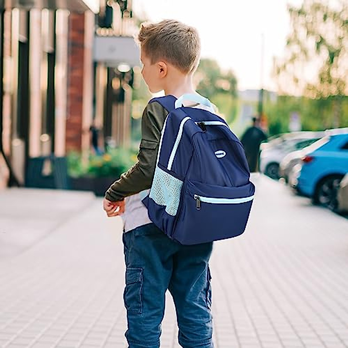 YOREPEK Kids Backpack for Boys, Lightweight School Bookbag for Kids 3-6 Years Old, Preschool Backpack with Breathable Back Design for Toddlers, Kindergarten, Elementary, Early Grade School, Blue