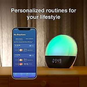 WiiM Wake-up Light, Alexa Built-in, Unlimited Sound Choices, All-in-One Sunrise Alarm Clock, Sound Machine, Sleep Routines and More -Sea Blue Green