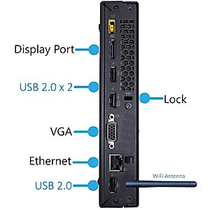 Lenovo ThinkCentre M73P Tiny Desktop, Intel Dual-Core 2.6GHz, 8GB RAM, 1TB SSD, 2-Monitor Support, DisplayPort, HDMI, VGA, AC Wi-Fi, Bluetooth - Windows 10 Pro (Renewed)