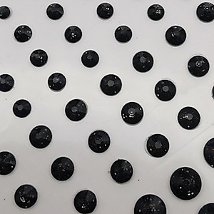 Black Rhinestone Stickers 3D Self Adhesive Face Gems Stick on Body Eye Bling Jewels Decal Crystal Hair Diamonds for Makeup Rave Accessories Embellishments for Crafts for Women and Girls 4PCS