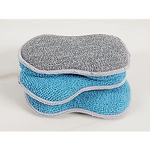 KAF Home Clean It Set of 6 Dual Sided Utility Sponges - Blue