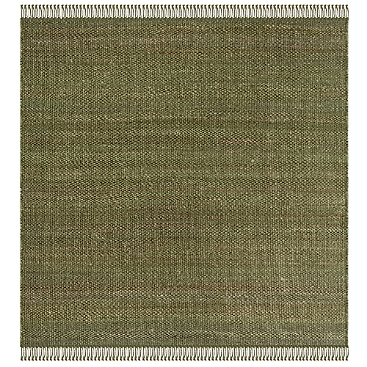 SAFAVIEH Natural Fiber Collection 4' Square Green NF368G Handmade Boho Fringe Woven Premium Jute Living Room Dining Bedroom Area Rug