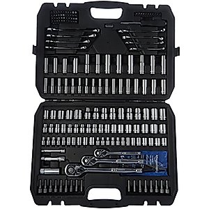 Amazon Basics Mechanic's Tool Socket Set With Case, 201-Piece