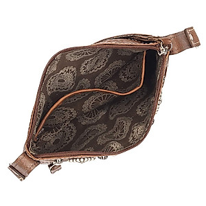 American West Women's Trail Rider Crossbody Bag Tan One Size