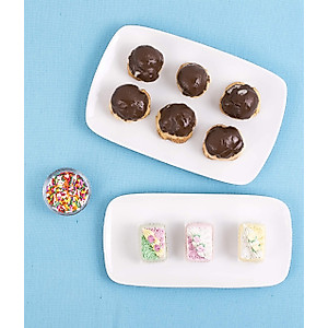 HIC Kitchen Sushi Plate Set, Fine White Porcelain, Set of 3