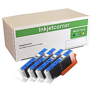 Inkjetcorner Compatible Ink Cartridge Replacement for CLI-251XL CLI-251 CLI-251C for use with MX922 iX6820 iP8720 MX722 MG5620 MG5520 MG6620 MG6420 MG7120 MG7520 MG6320 (Cyan, 4-Pack)