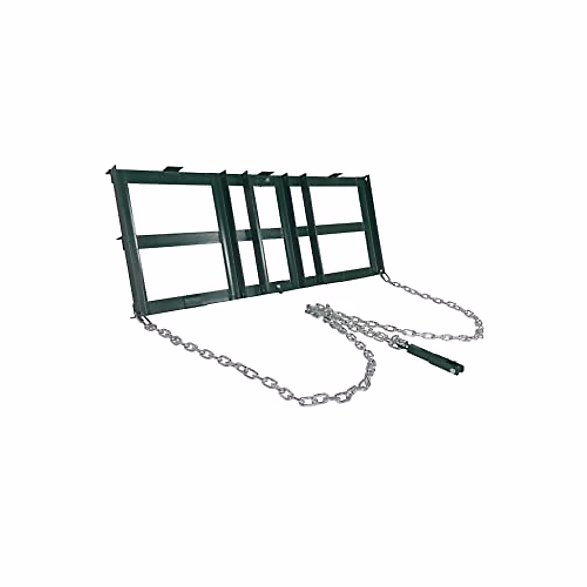 LANDZIE Drag Harrow Driveway Grader Landscape Power Rake for ATV, UTV, Tractor, Mower - 4 Ft Reinforced Steel (Two 2 ft Sections) - Tow Behind Yard Lawn Leveling Tool with 4 Ft Heavy Duty Chain