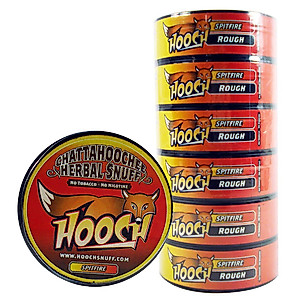(6) Six Chattahoochee Hooch Herbal Snuff Cans 1.2oz/34g - Spitfire - Rough - No Tobacco, No Nicotine
