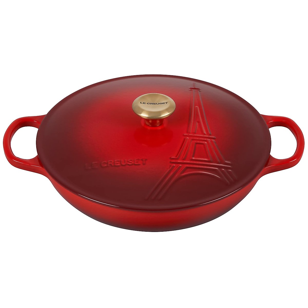 Le Creuset Eiffel Tower Collection Enameled Cast Iron Signature Braiser with Lid, 3.5 qt., Cerise