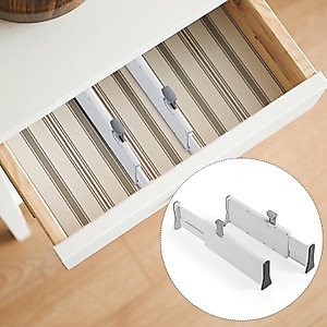 AYAYGD 4 Pack Adjustable Drawer Dividers, 4" High Plastic Drawer Dividers, 11-17" Dresser Drawer Divider for Bedroom, Closet, Kitchen, Baby Drawer, Office Organizer