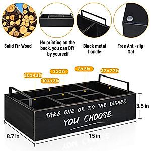 Paper Plate Holders Utensil Caddy for Kitchen Counter,Wood Paper Plate Organizer Utensil Holder Organizer for Plate Cup Fork Spoon Napkin,Silverware Caddy Disposable Dish Holder for Wedding,Party,BBQ