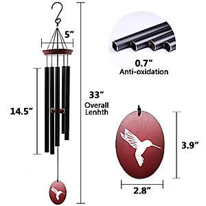 Hummingbird Wind Chimes for Outside, Windchimes Outdoor Tuned Soothing Melody, Memorial Wind Chimes Hummingbird Gifts for Mom/Grandma,Wind Chimes Outdoor Decoration, Patio, Garden, Yard.
