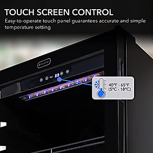 Whynter FWC-1201BA 124 Bottle Freestanding Wine Refrigerator, Black