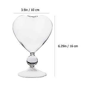 UPKOCH 4 Pcs Cocktail Glasses Heart Shape Glass Cups Wine Goblets Martini Glasses Champagne Cups for Bar Wedding Party Banque
